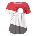 AKOEE Women's Maternity Tops Colorblock Soft Double Layer Breastfeeding ...