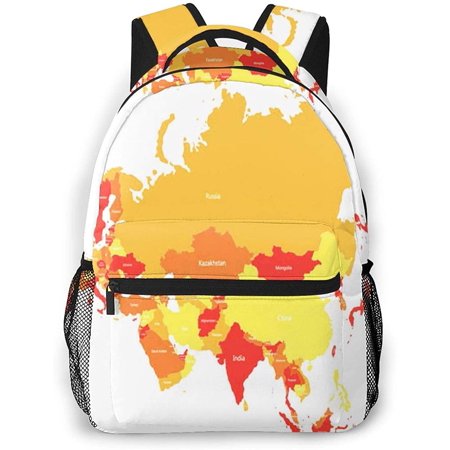 Laptop Backpack Country Eurasia Map Countries Borders, School Bag for ...