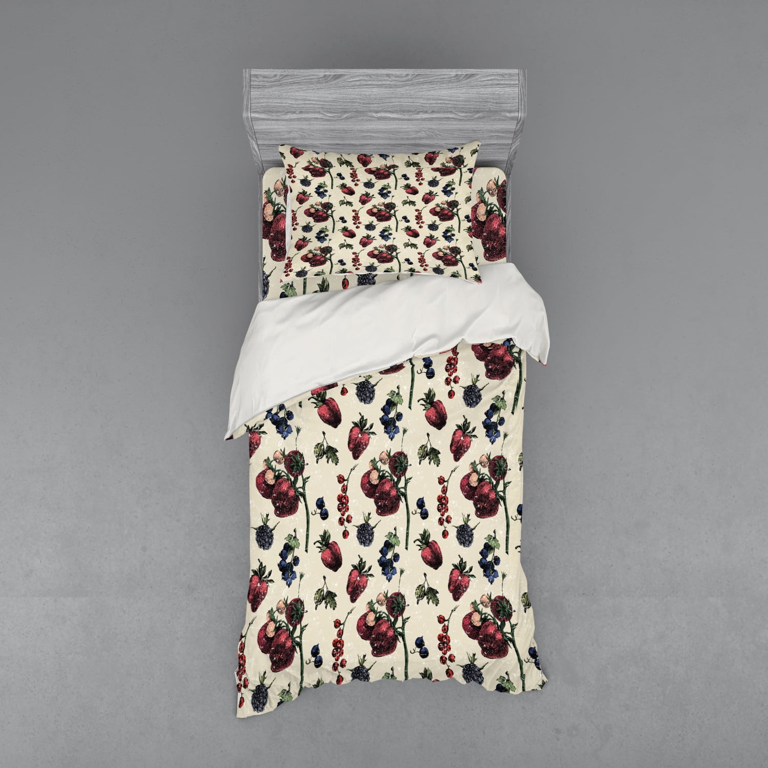 Ambesonne Vintage Bedding Set 3 Pcs, Berry Fruit Art, Twin, Multicolor ...