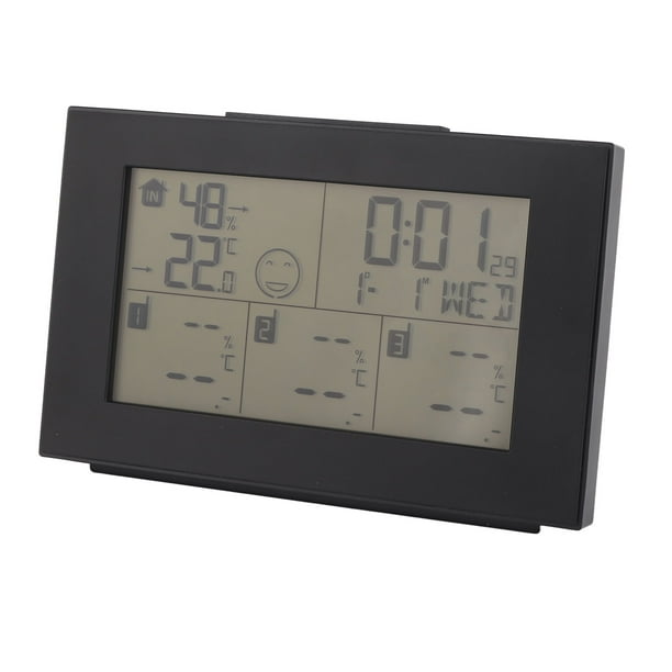 Weather Clock 3 Channel Indoor Outdoor Thermometer Wireless Temperature ...