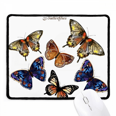 Butterflies with different colour Wings Mousepad Stitched Edge Mat ...