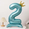 4 Pack Blue Crown Number Balloons for Baby Birthday Decorations - 40 ...
