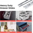 6 Pairs 12 Inch Side Mount Full Extension Drawer Slides 3 Fold Cabinet ...
