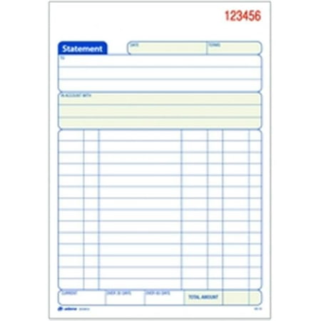 Adams DC5812-3 Statement Book, 2-part, carbonless, 50 ST per BK, 3 per ...