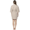 Turquaz Linen Waffle Kimono Taupe Short Robe Square Pattern - Walmart.com