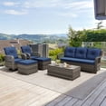 Mvpipi Outdoor Patio Furniture Set with Swivel Chairs and Ottoman, 6 ...
