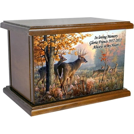 Cremation Urn, Wood Funeral Urn, Hunter's Urn, Elk, Deer, Moose ...