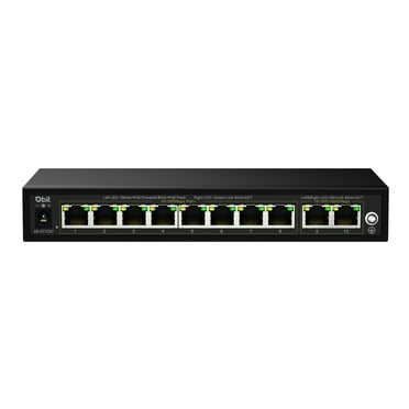 8 Port PoE Switch with 2 Gigabit Uplink, 8 PoE+ Port 100Mbps, 120W 802.3af/at, Extend Function ...