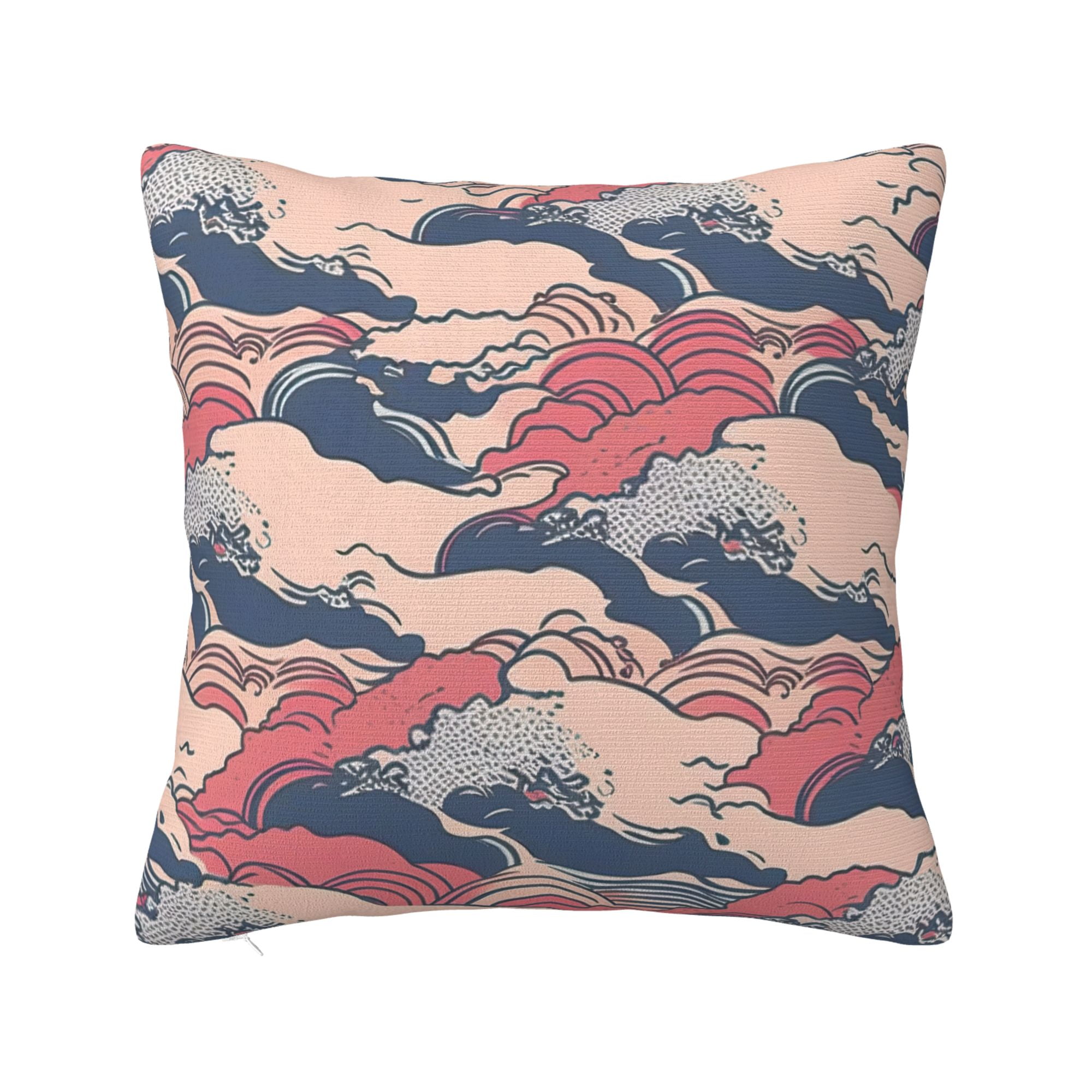 ZICANCN Rough Seas Waves Decorative Throw Pillow Covers, Bed Couch Sofa ...