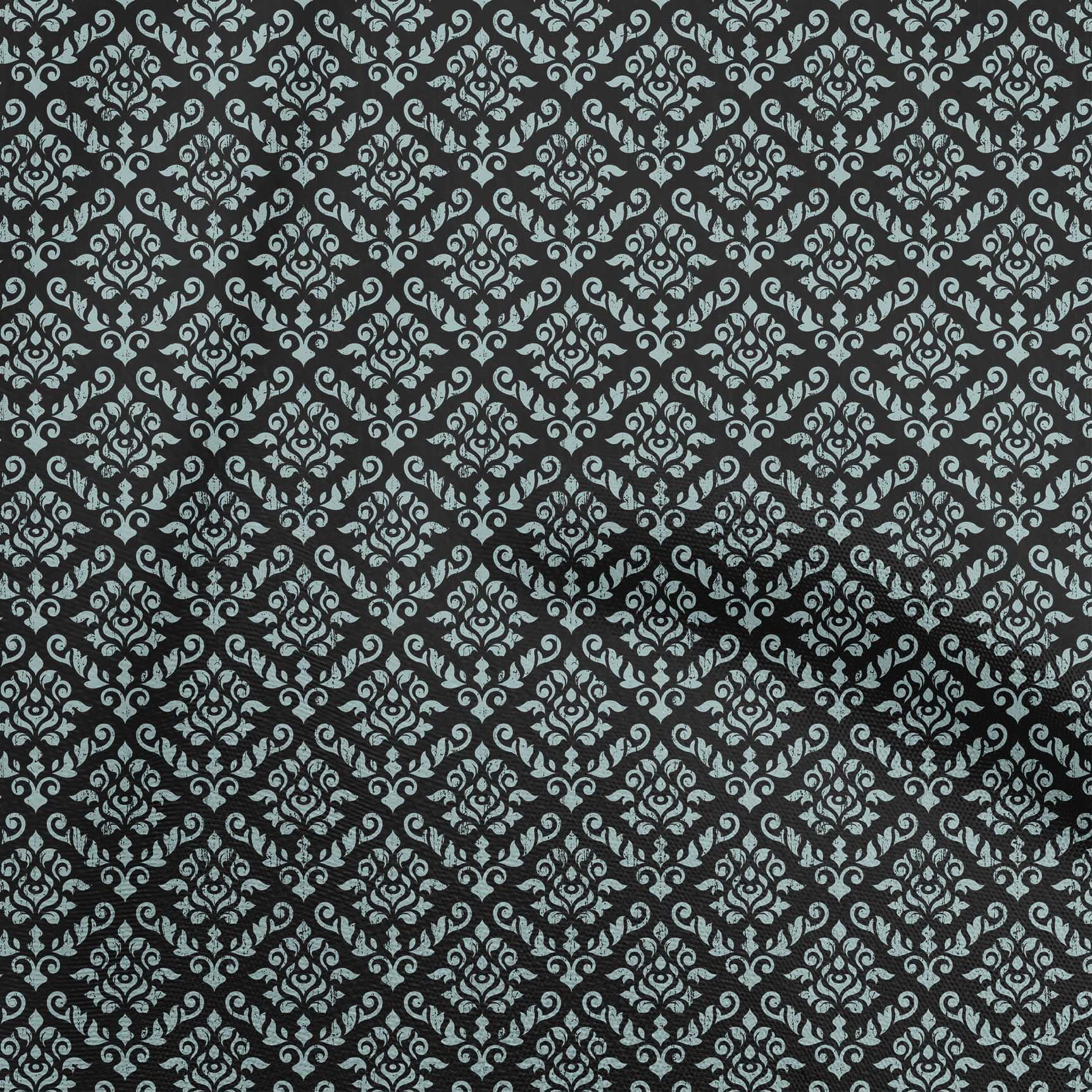 oneOone Georgette Viscose Black Fabric Damask Fabric For Sewing Printed ...