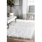 Super Area Rugs 2x4 Foot Soft Plush Faux Fake Sheepskin Fur Shag Rug ...