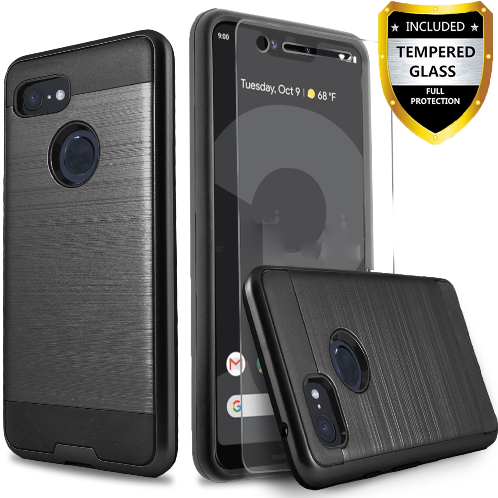 Google Pixel 3 XL Case, 2-Piece Style Hybrid Shockproof Hard Case Cover ...