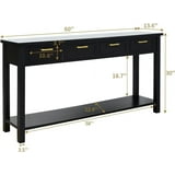 Kinbor Entryway Console Table, 60 Inch Sofa Table w/4 Drawers & Shelf ...