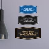 Fancy Please Wash Your Own Cups and Dishes Sign (Blue) - Small ...