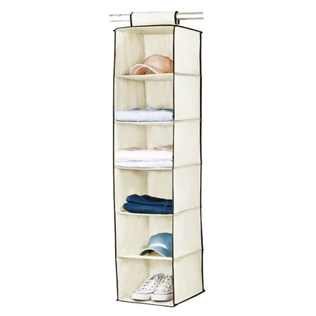 6 Section Shelves Wardrobe Shelf Doorback Hanging Storage Pocket Rack ...
