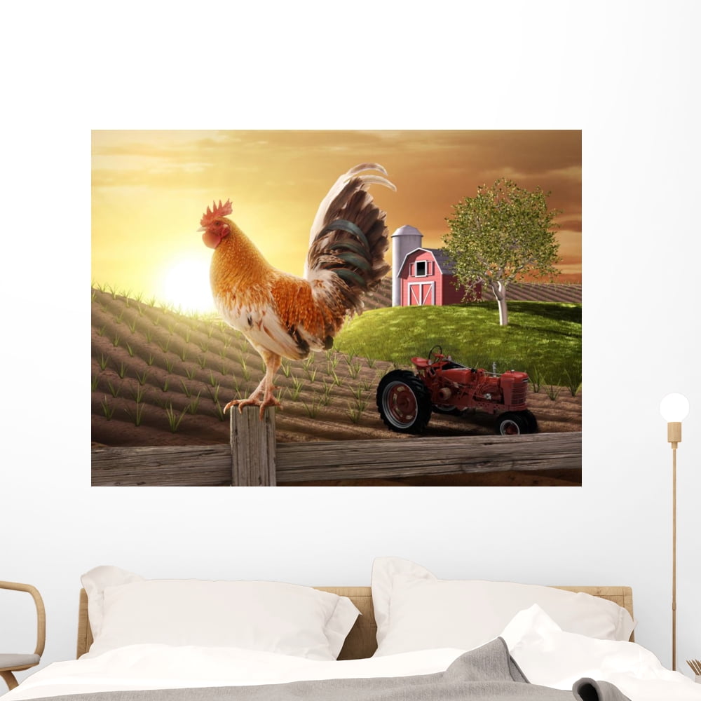 Country Farm Morning Wall Mural by Wallmonkeys Peel and Stick Graphic ...
