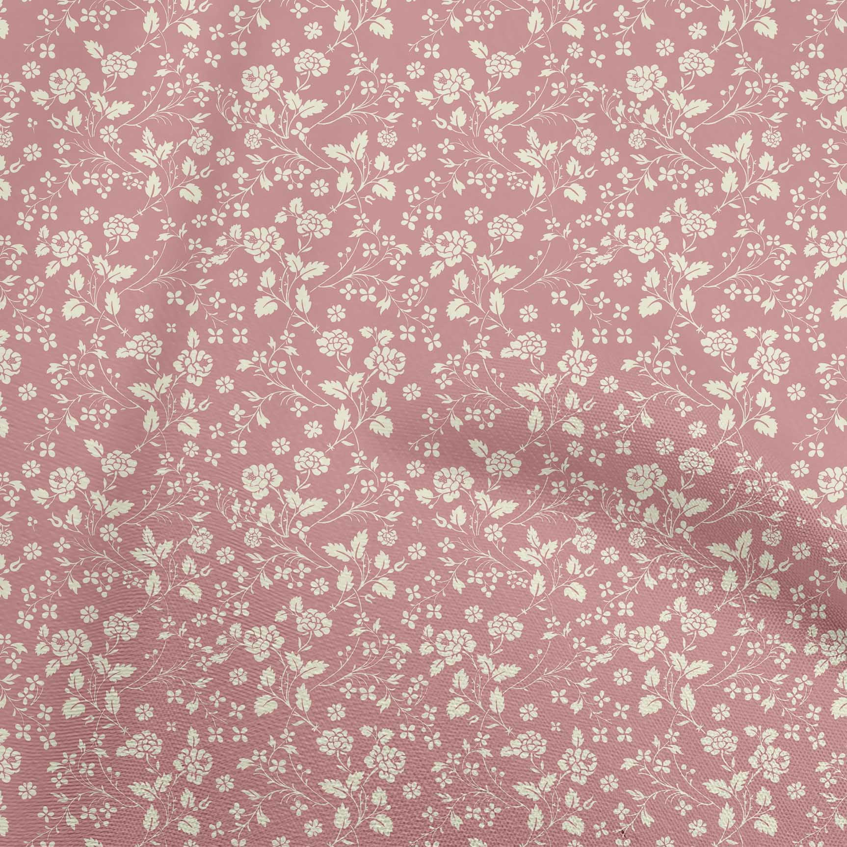 oneOone Silk Tabby Pink Salmon Fabric Floral Diy Clothing Quilting ...