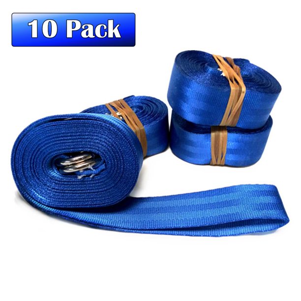 Moose Supply Double D Ring Nylon Webbing Tie Down Straps, 10 Pack, 1.5 in x 13 ft - Walmart.com