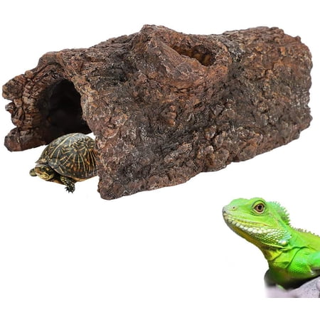Reptile Cave, Artificial Resin Hollow Tree Trunk Aquarium Ornament ...