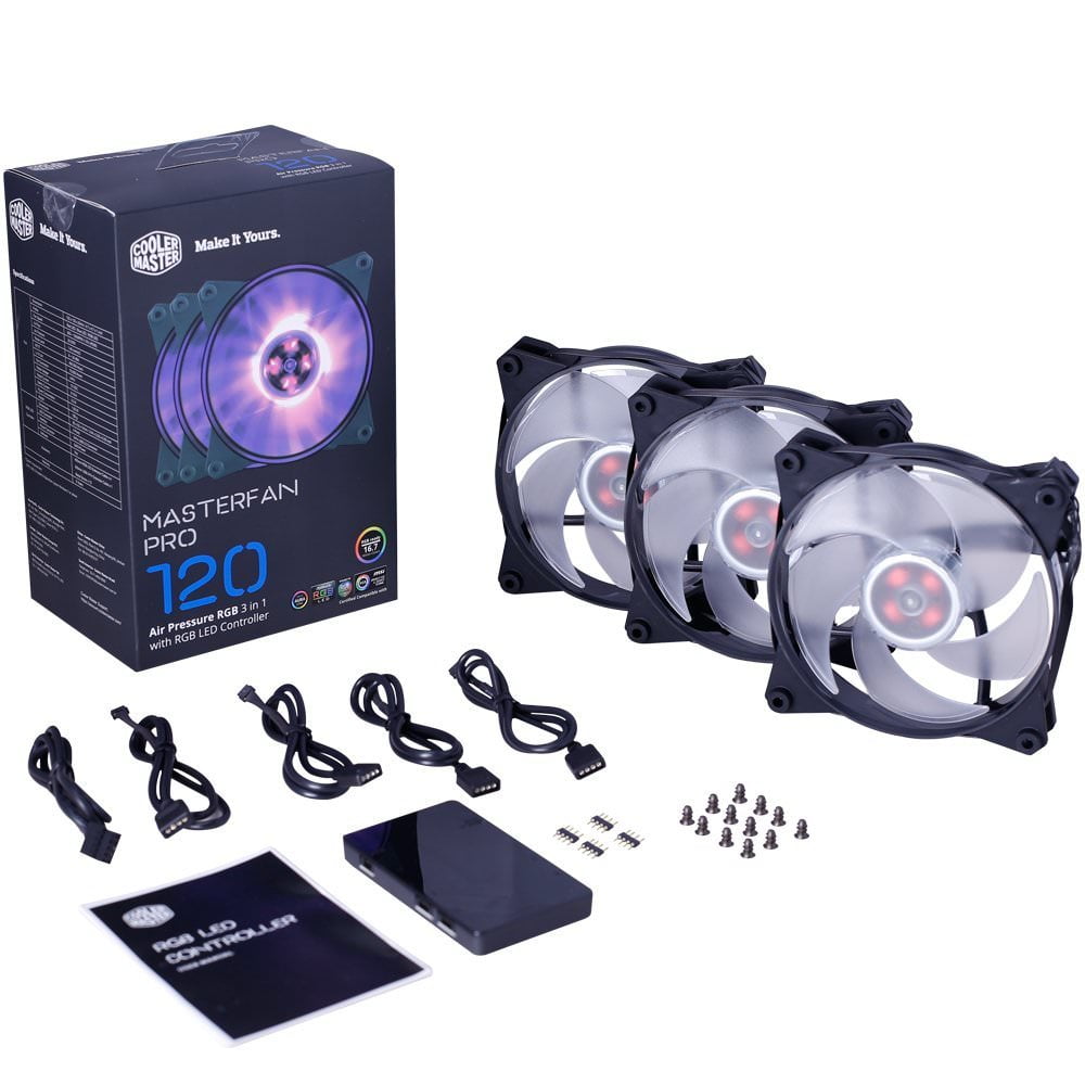 Cooler Master MasterFan Pro 120 Air Pressure RGB 3-in-1 with RGB LED ...