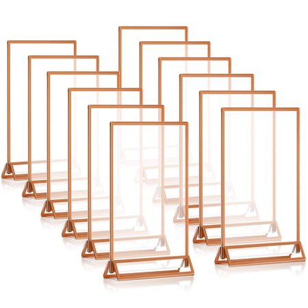 12 Pieces Clear Acrylic Table Sign Holders Double Sided Frame Table ...