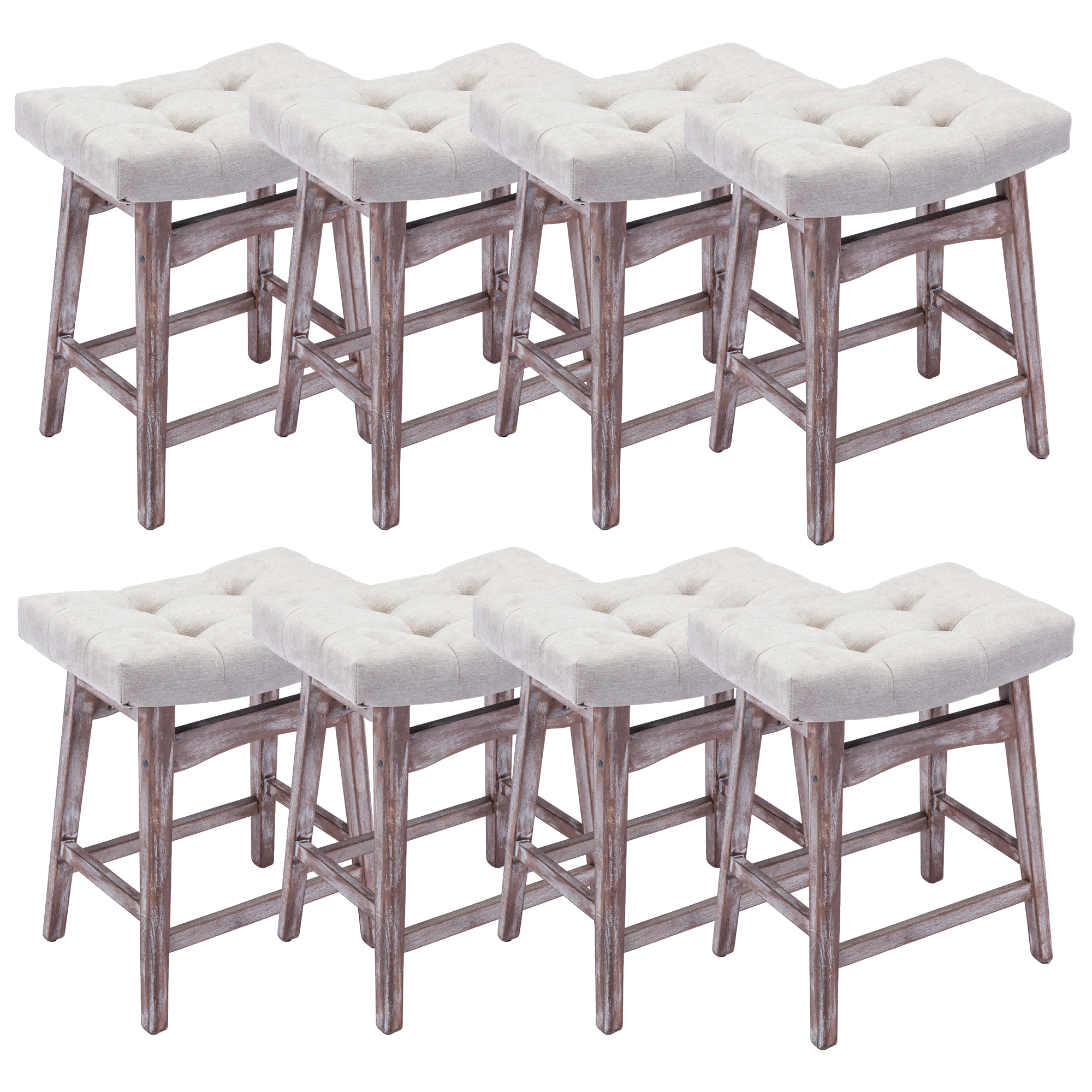 Velvet Backless Counter Height Upholstered Barstools, Bar Stools Seat ...