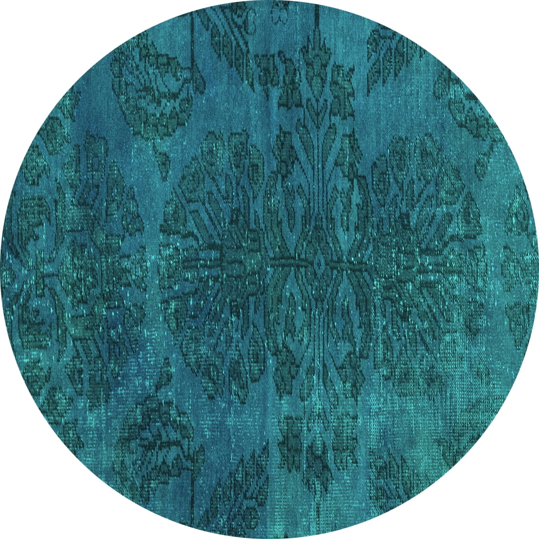 Ahgly Company Indoor Round Abstract Turquoise Blue Modern Area Rugs, 8 ...