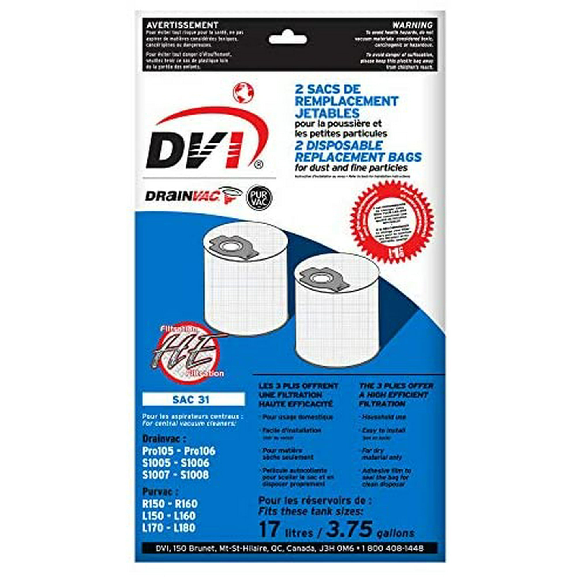 Click here for Drainvac Sac-31 Vacuum Bags prices