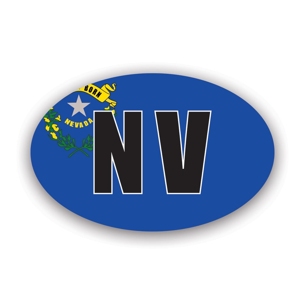 Nevada Flag Oval Sticker Decal - Self Adhesive Vinyl - Weatherproof ...