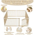 Homlux Large Wooden Baby Playpen with Gate, Adjustable Panel Play Yard ...
