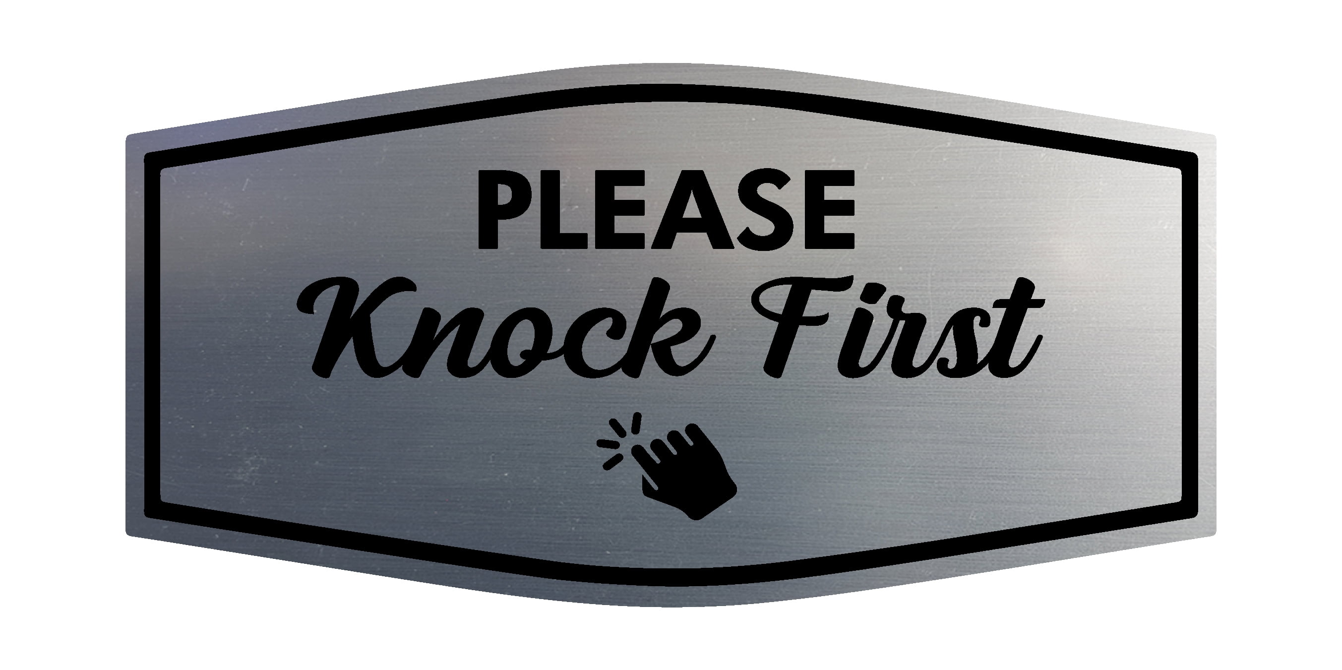 Signs ByLITA Fancy Please Knock First Outdoors Decoration Sign (Brushed ...