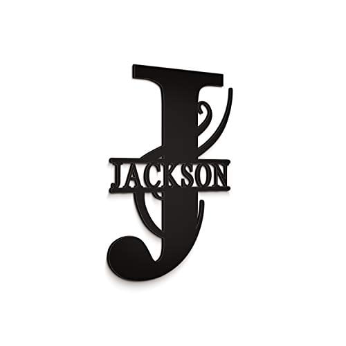 JASS GRAPHIX Jackson 12" Black Aluminum Composite Monogrammed Sign Door ...