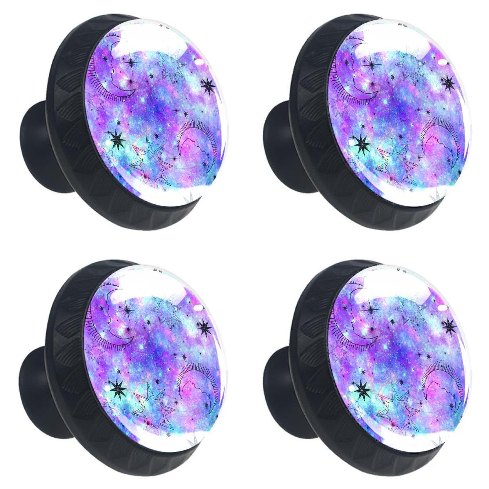 4 Pcs Astrological Galaxy Print Knobs for Kitchen Cabinet Cupboard ...