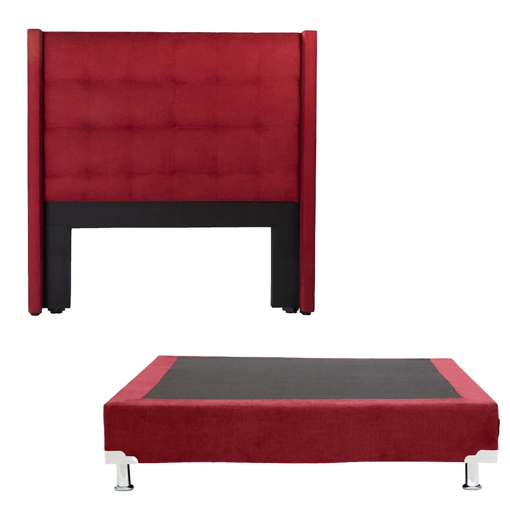 Box Base Cama Queen Size + Cabecera Titan Rojo | Walmart en línea