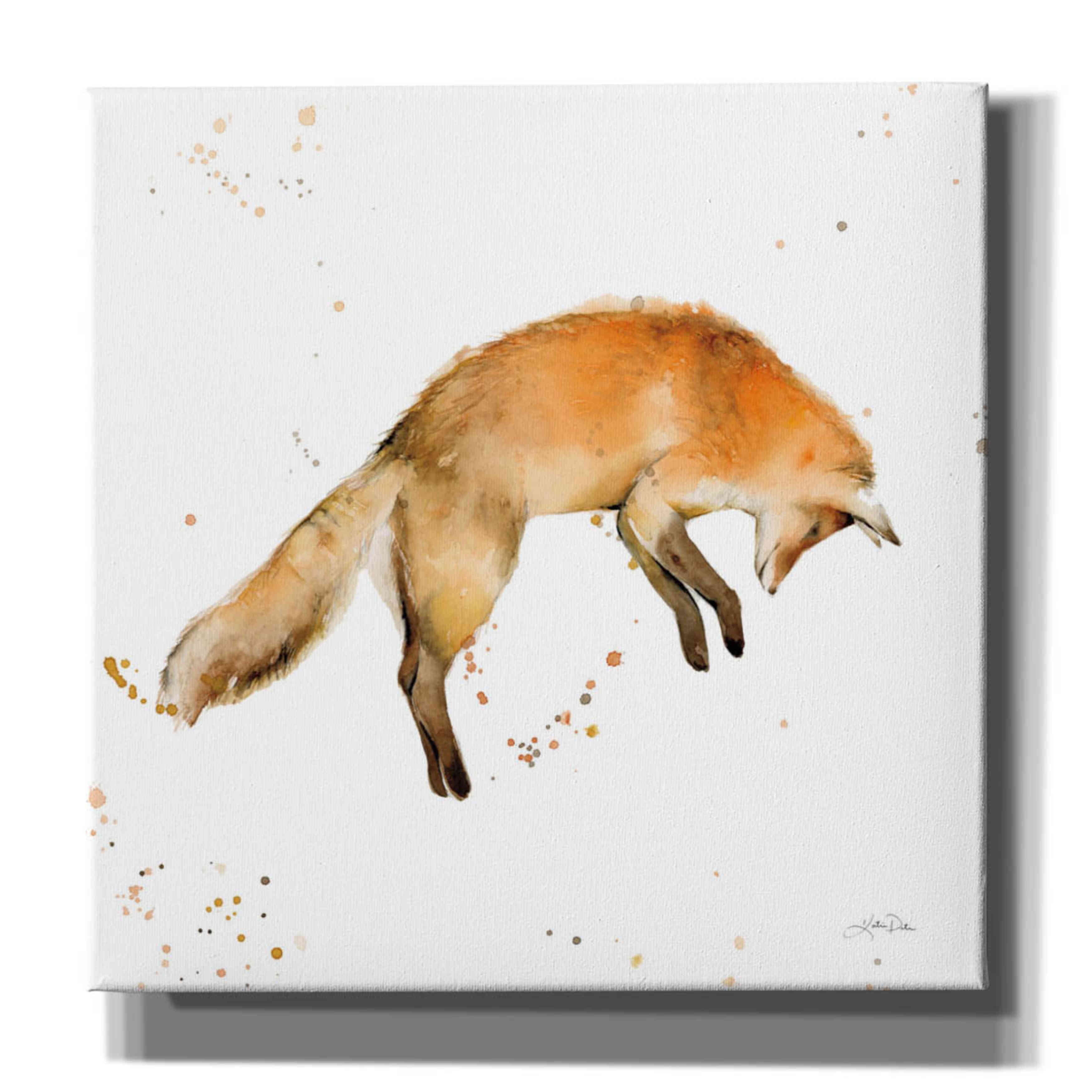 Epic Graffiti 'Jumping Fox' by Katrina Pete, Giclee Canvas Wall Art, 26 ...