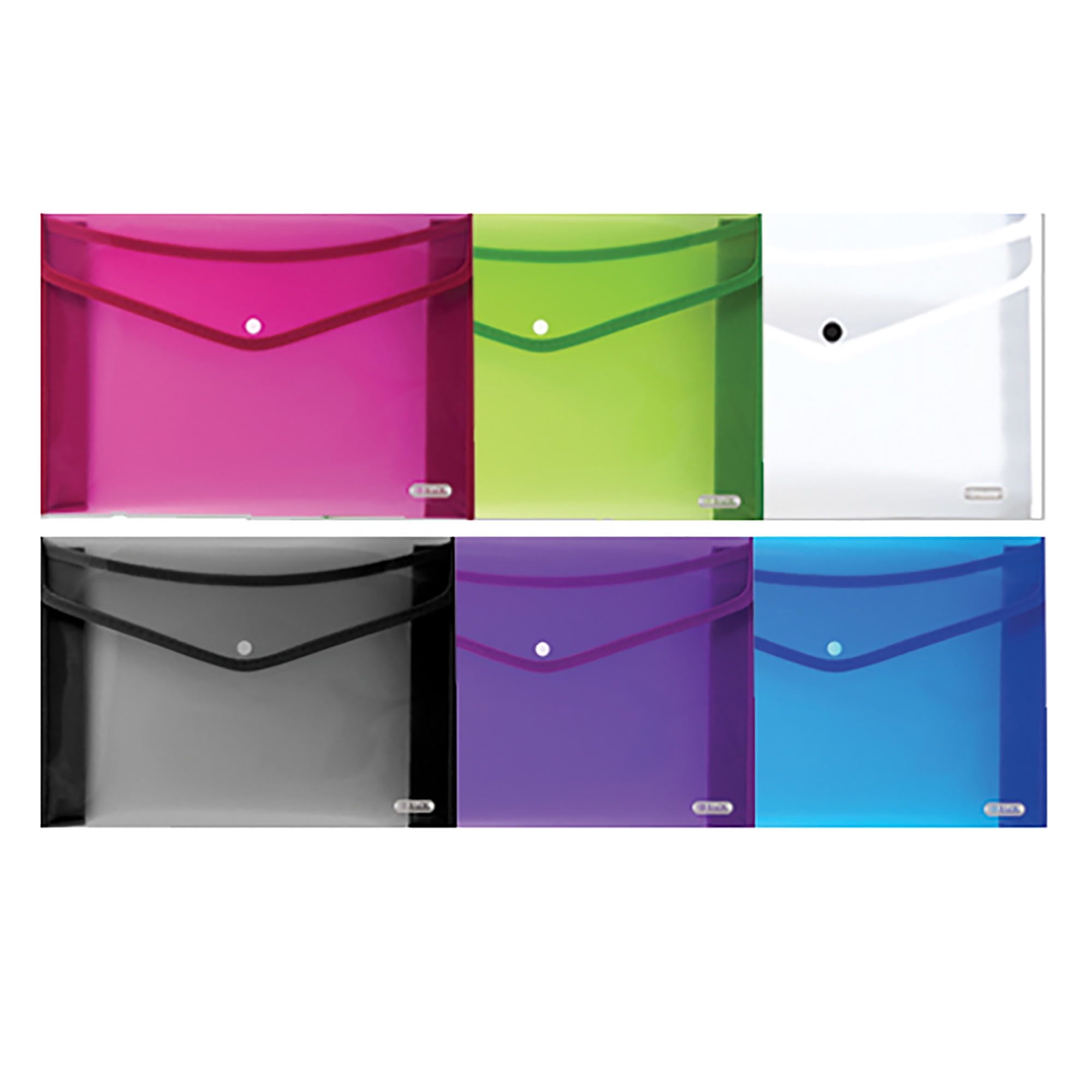 BAZIC Plastic File Folder, Letter Size Document Holder Envelopes, 6 ...