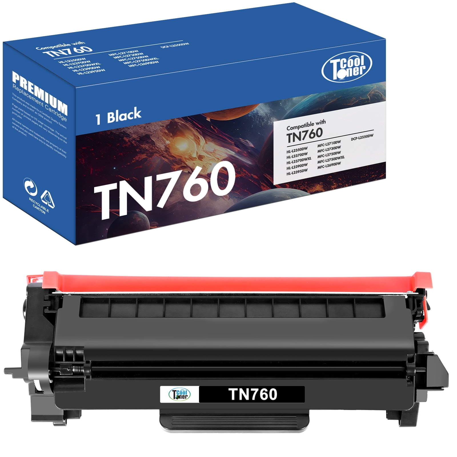 TN760 Compatible Toner Cartridge Replacement for Brother TN-760 TN760 ...
