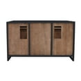 Infurniture 60"Rustic Solid Fir Double Sink Iron Frame Vanity in ...