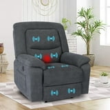 LVUYOYO Fabric Electric Recliner Chair, Massage Recliner with Heated ...