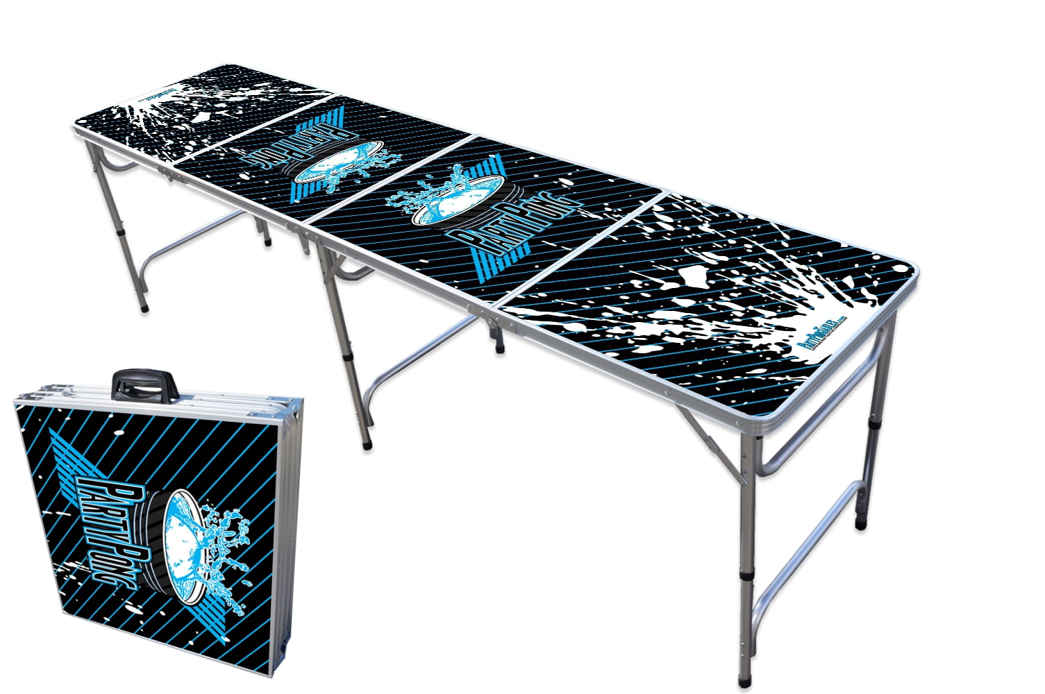 Portable Folding Table with PARTY PONG Graphic - Adjustable Length 8 ft ...