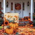 Fall Pumpkin Garden Flag 12x18 Inch Double Sided Thanksgiving Leaves ...