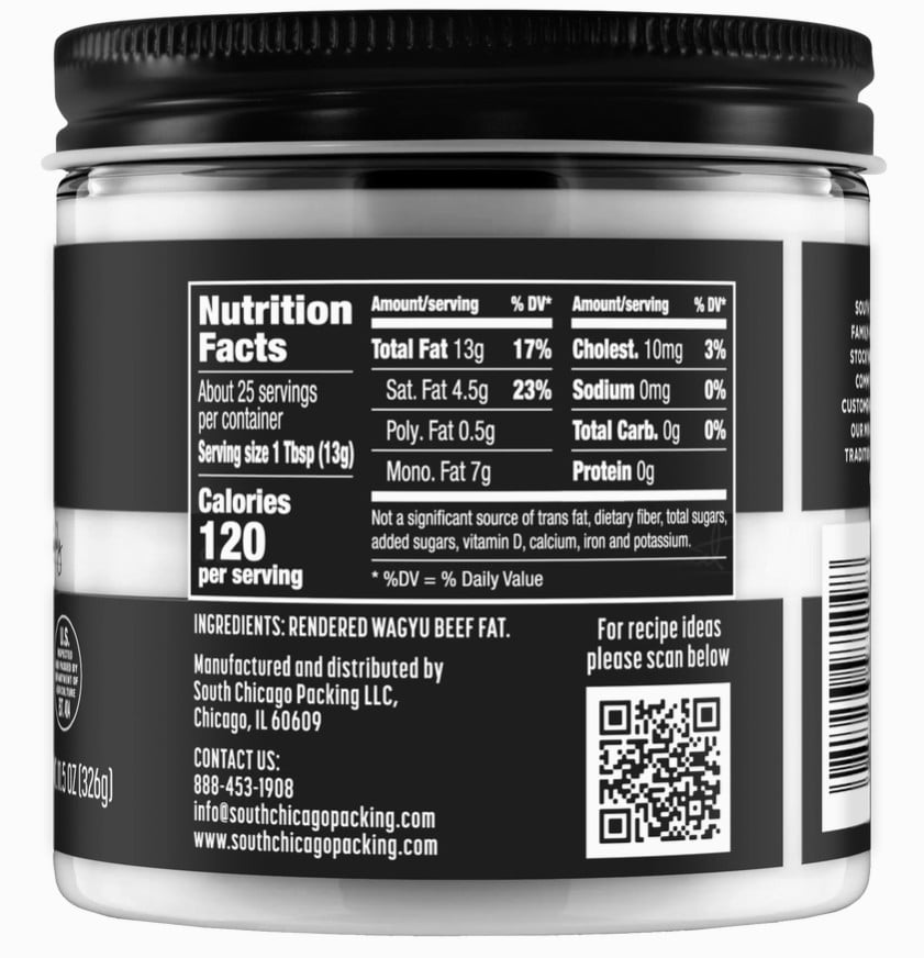 South Chicago Packing Wagyu Beef Tallow Cooking Fat 11.5 oz - Walmart.com