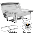 6 Pack Stainless Steel Chafing Dish Buffet Set for Parties, 8QT Warmers ...