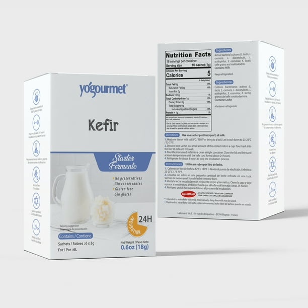 Kefir Starter, Freeze-Dried, 6 Packets - Walmart.com - Walmart.com