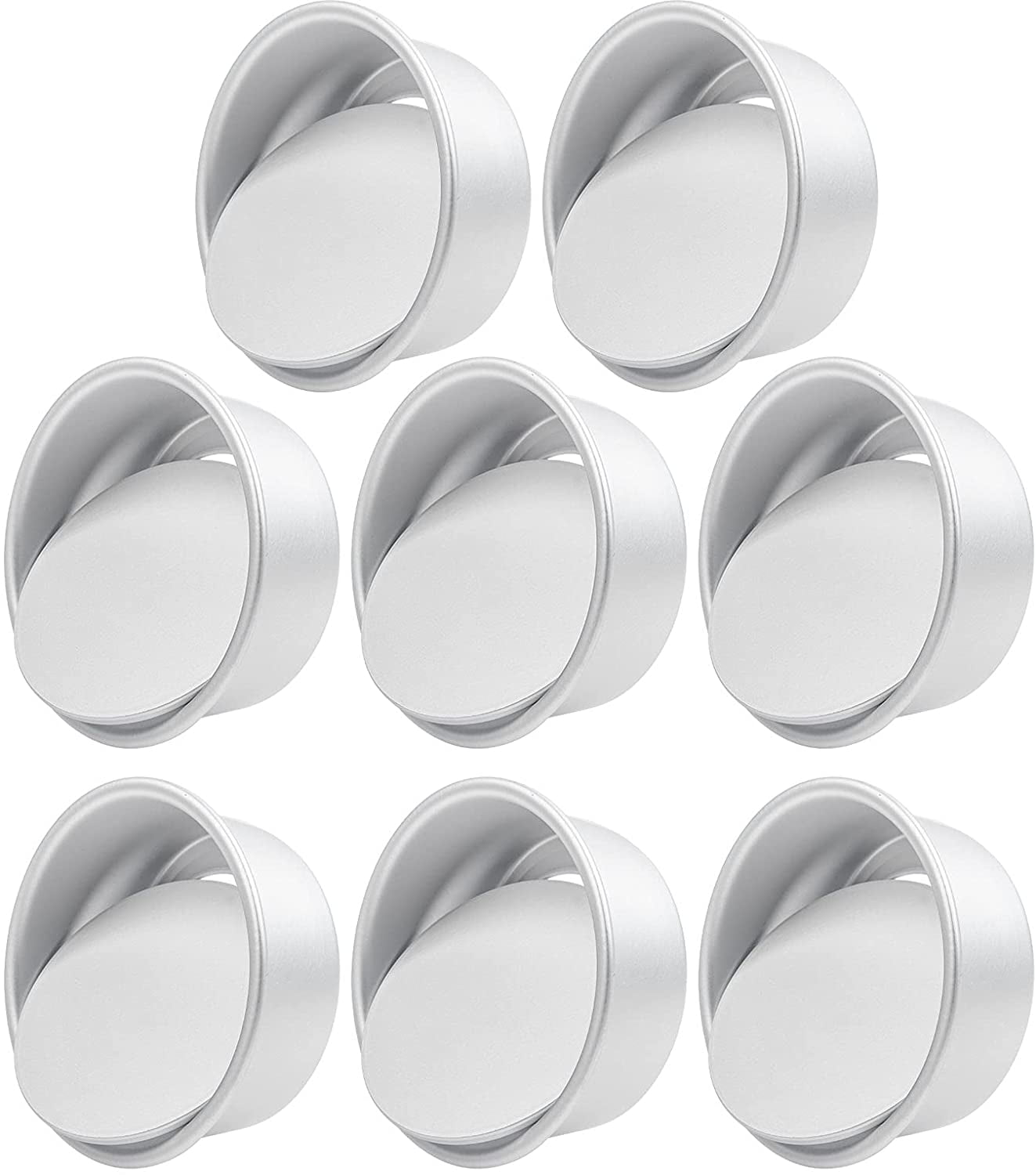 4 Inch Cake Pan Set,8 Pack Aluminum Round Cake Pan with Removable ...