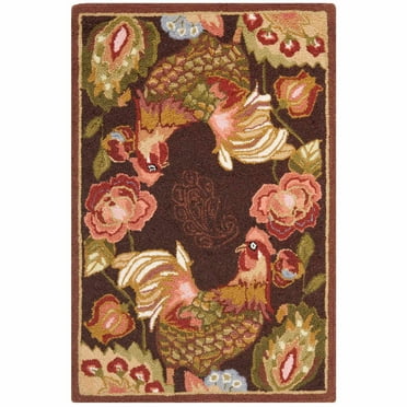 SAFAVIEH Chelsea Lanford Rooster Wool Area Rug, Burgundy, 1'8" x 2'6 ...