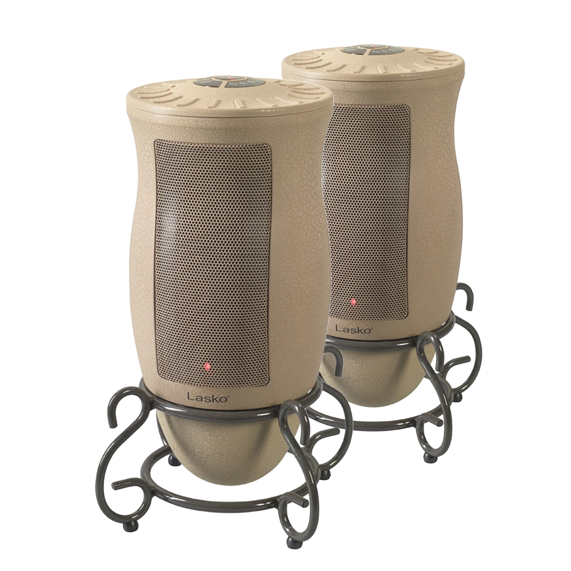 Lasko Designer Series Oscillating Ceramic Space Heater, Tan (2 Pack ...