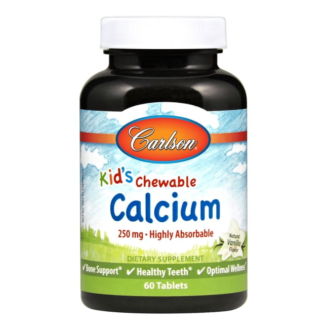 Carlson Labs - Chewable Calcium, For Kids, Vanilla, 60 Tablets ...