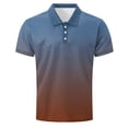 GSPCLAM Men's Breathable Polo Shirts Half Button Ombre Tees for Cruise ...