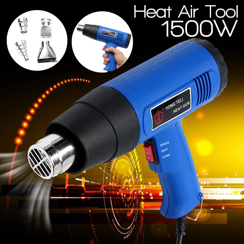 1500 Watt Dual Temperature Heat Gun Hot Air Wind Blower + 4 Nozzles ...